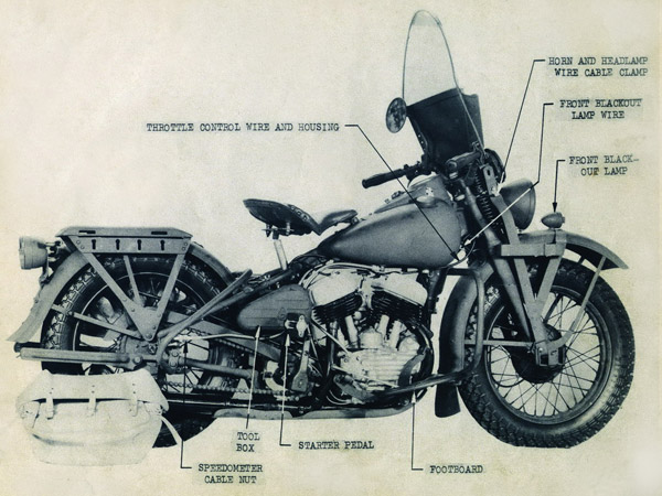 Motocykl Motorcycle, chain drive, solo (Harley-Davidson, Model 42WLA ...